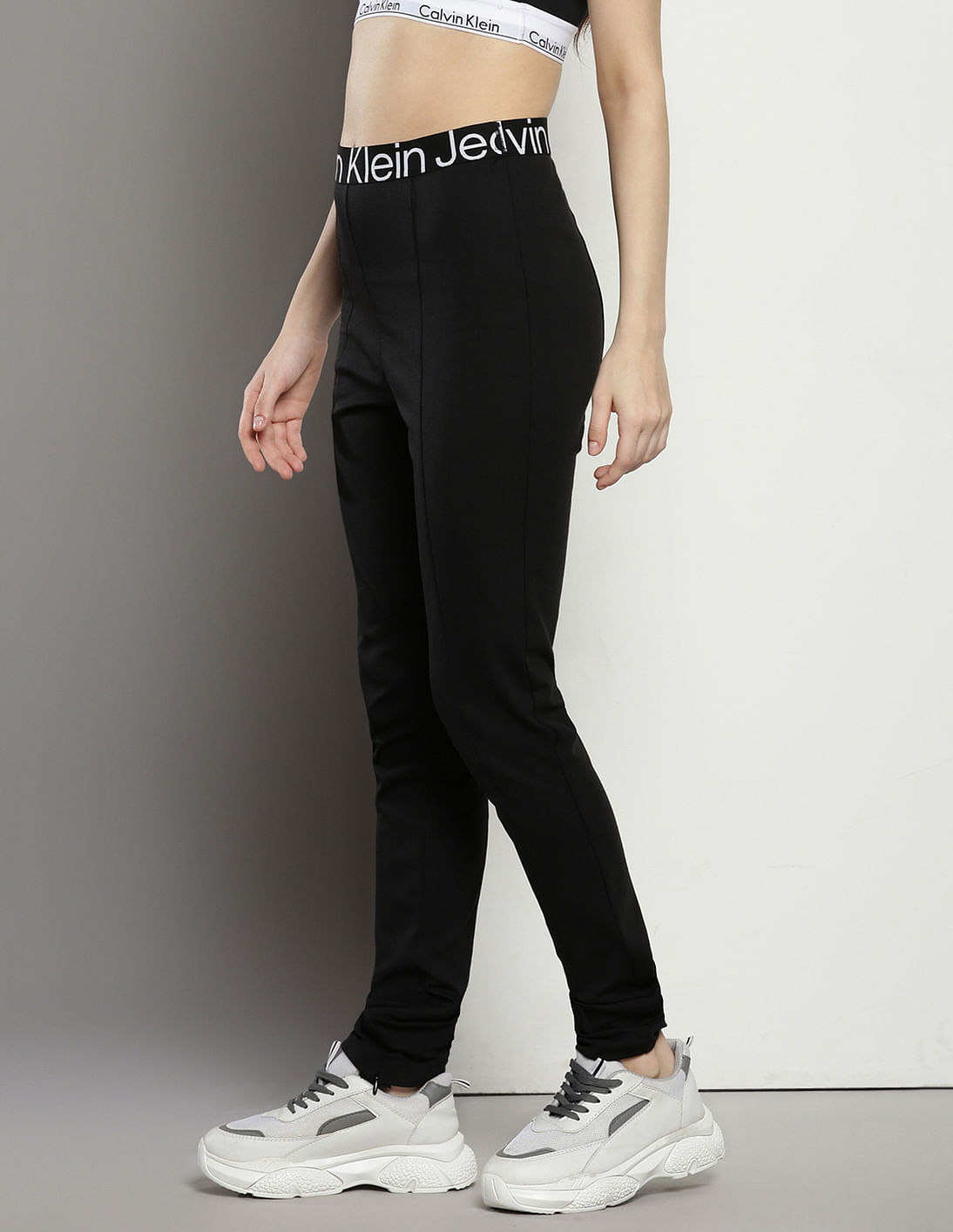 Buy Calvin Klein Logo Tape Milano Knit Leggings NNNOW